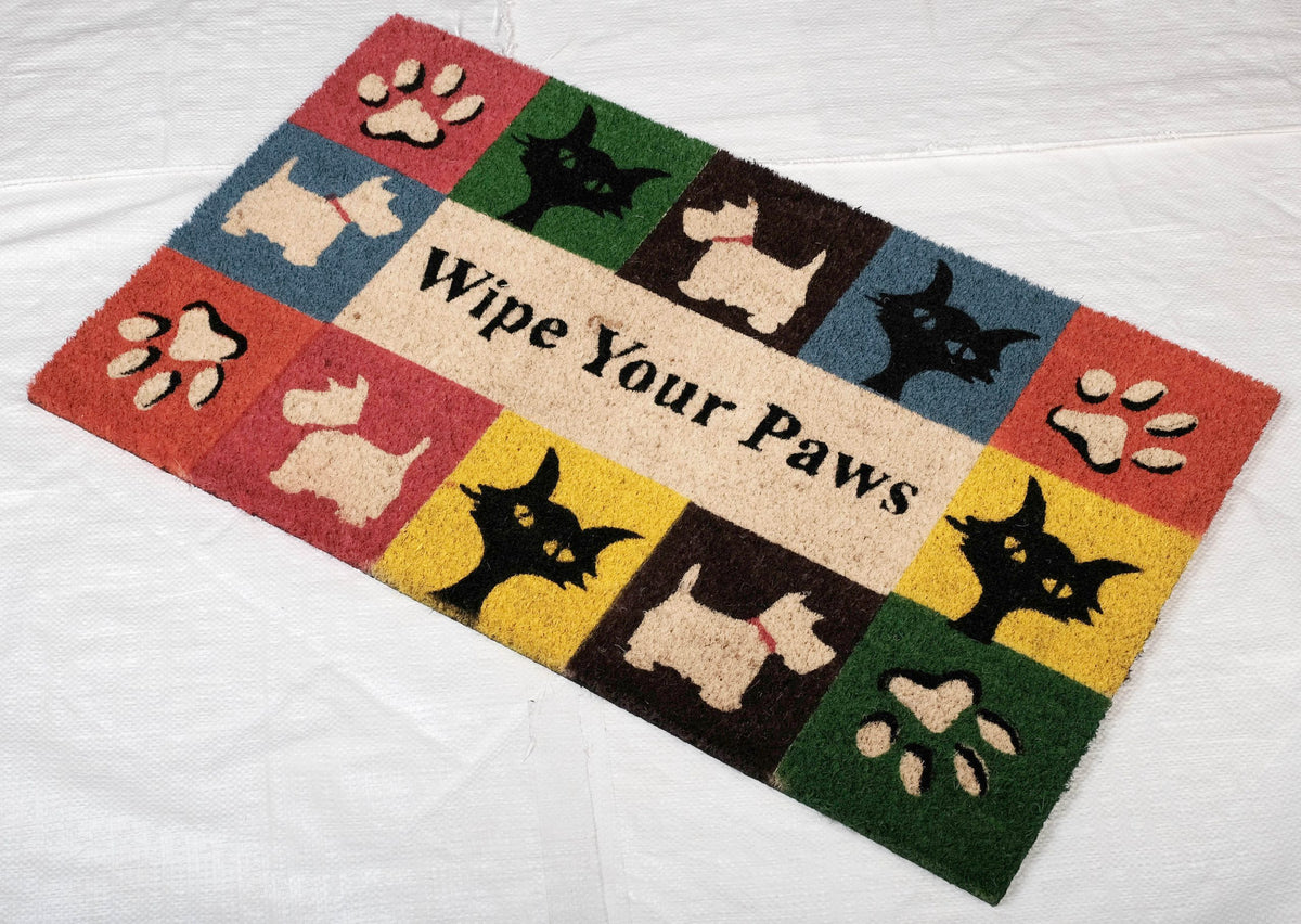 Tufted Coir Mat - Wipe Your Paws Printed 03 | PVC Tufted Coir Mat ...